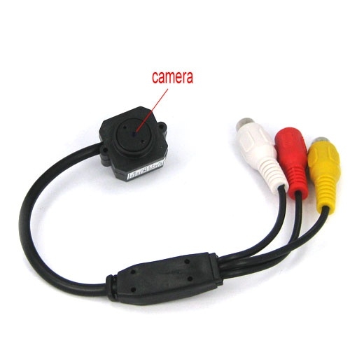 Micro Wired Pinhole Color Audio Spy Camera AC Adapter